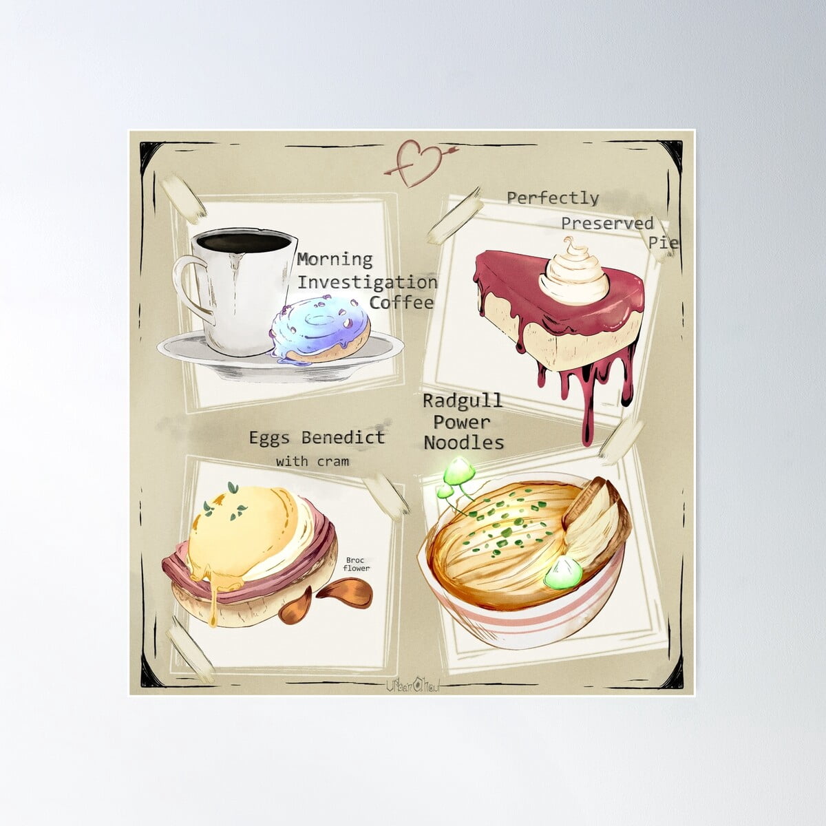 Fo4- Diamond City Detective Food Set- Wasteland Culinary Poster Wall ...
