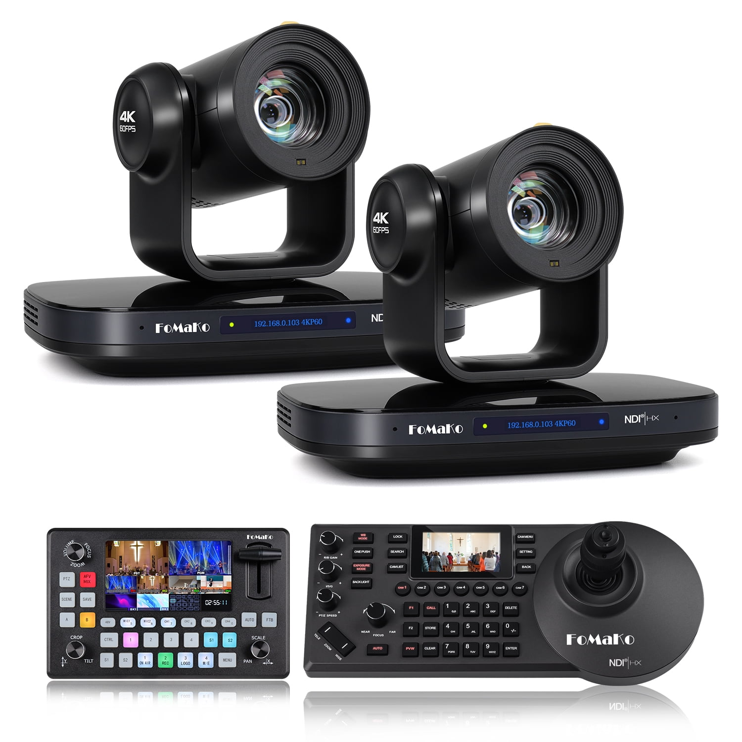 FoMaKo 12G-SDI 4K 60FPS 20X Optical Zoom NDI PTZ Camera,4KP60 AI Auto ...
