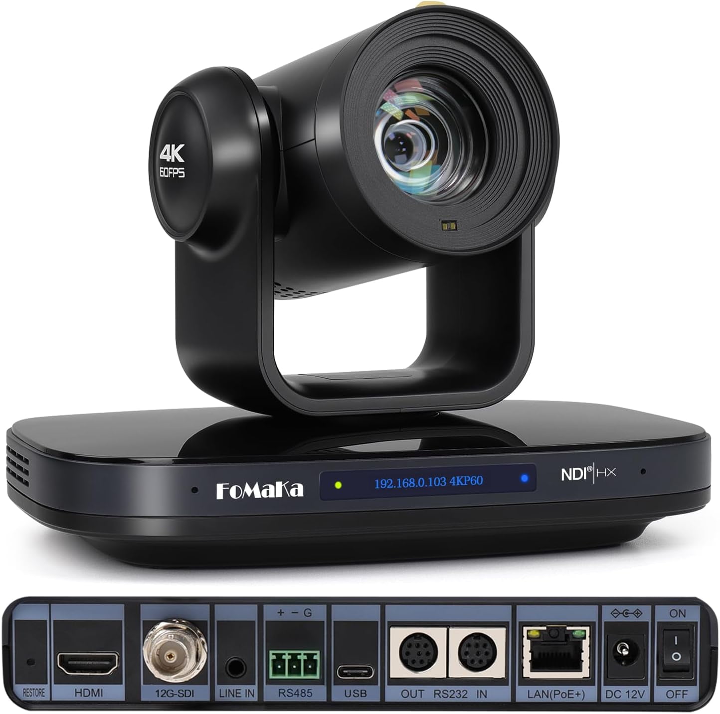 FoMaKo 12G-SDI 4K 60FPS NDI PTZ Camera,Support Freed,20X Optical Zoom ...