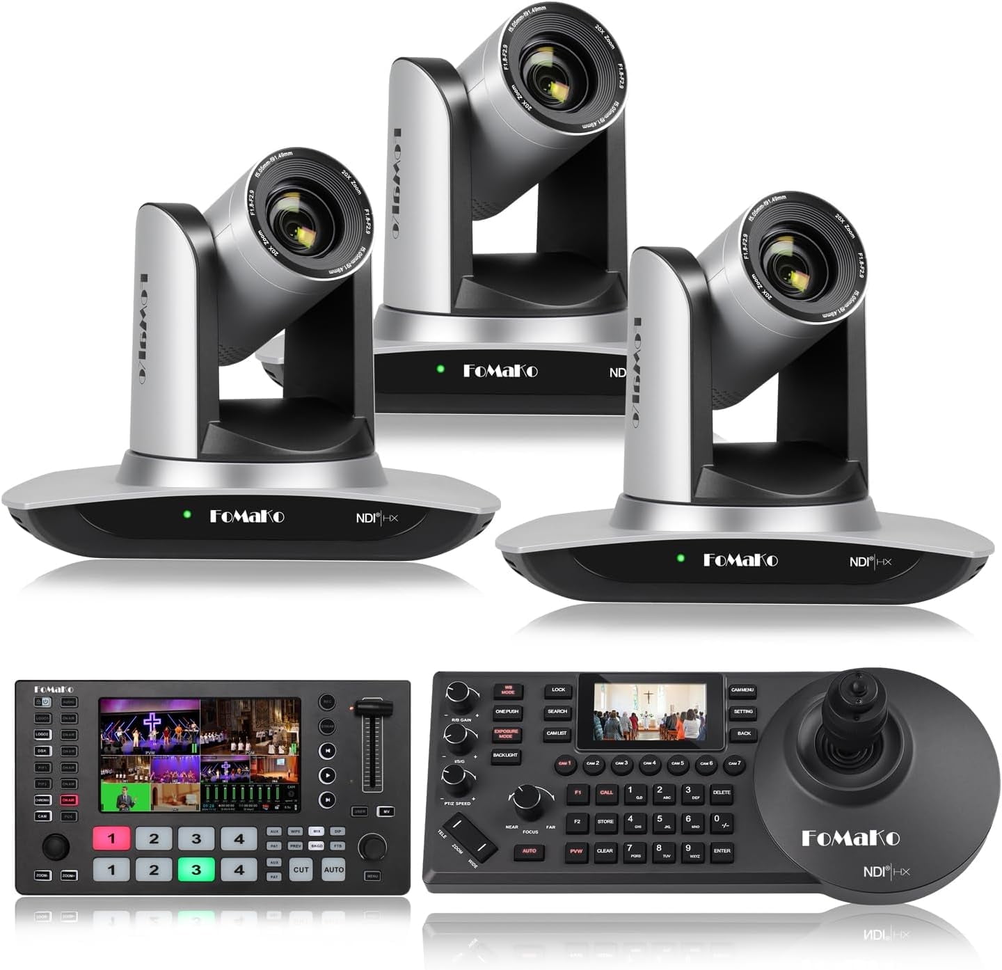 FoMaKo 20x Optical Zoom NDI Camera, AI Auto Tracking HDMI PTZ Camera ...