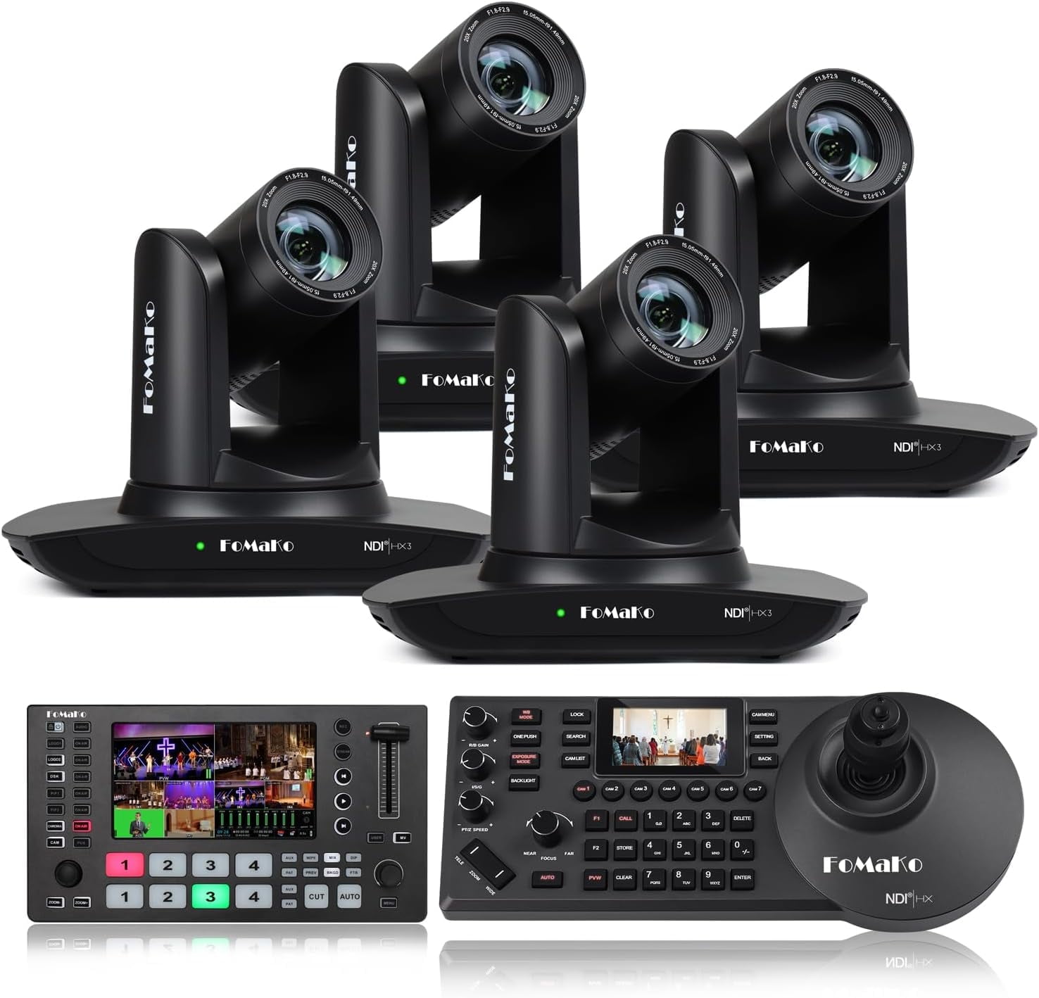 FoMaKo 20x Optical Zoom NDI Camera, AI Auto Tracking HDMI PTZ Camera ...