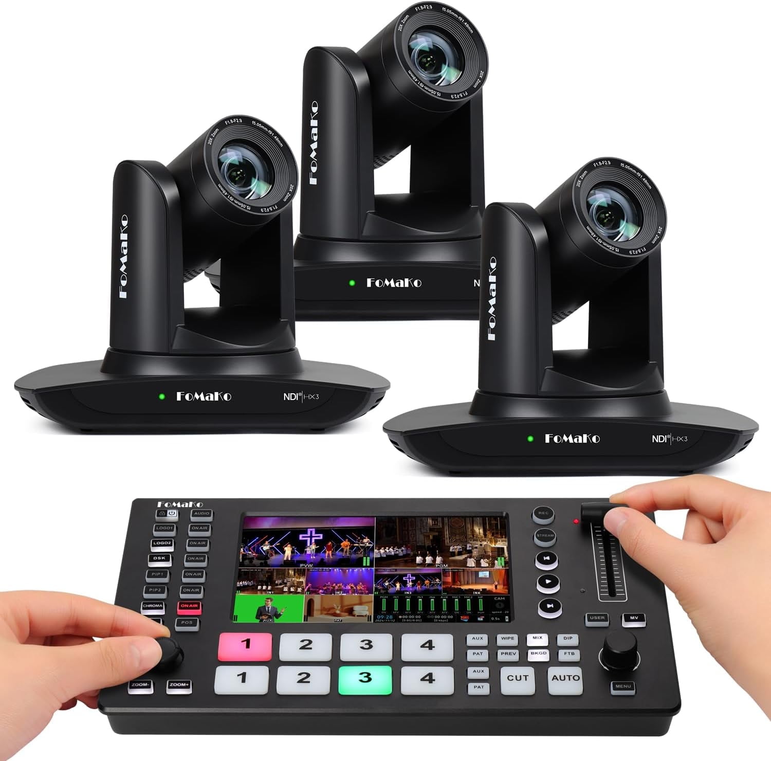 FoMaKo 20x NDI PTZ Camera Bundle(FMK20UH NDI-BX3+M3) - Walmart.com