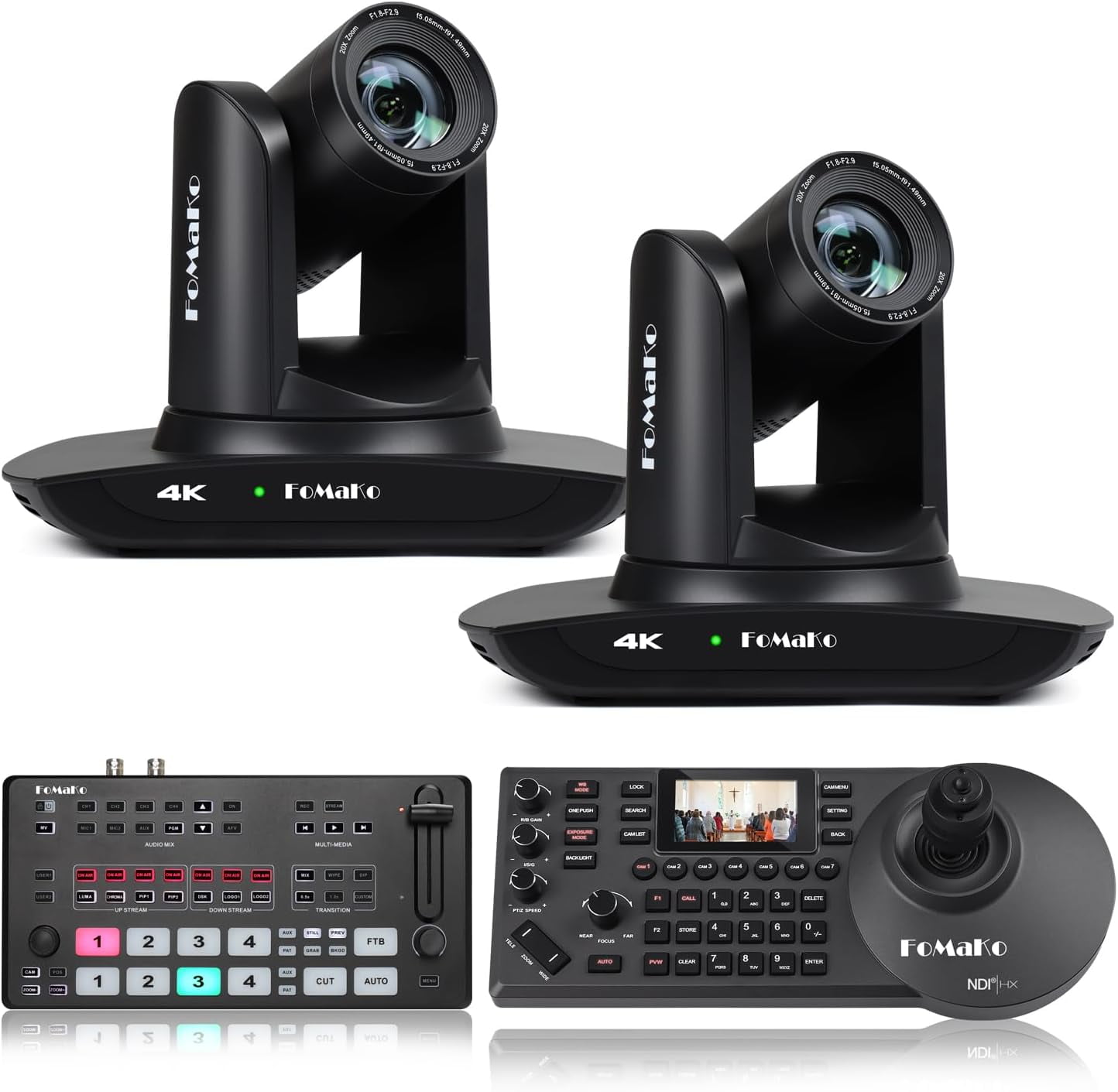 FoMaKo 4K 20X Optical Zoom, PTZ Camera HDMI, AI Auto-Tracking Gen 3 ...