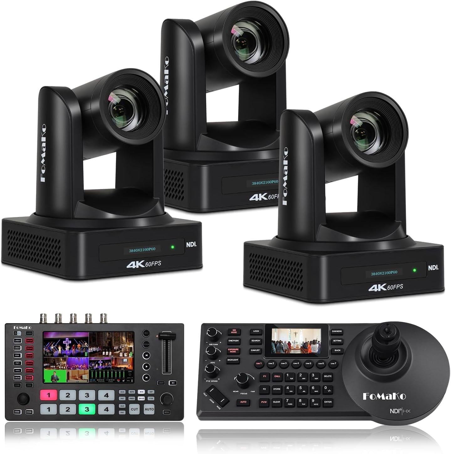 FoMaKo 4K 60FPS NDI HDMI 20x Optical Zoom PTZ Camera, AI Auto-Tracking ...