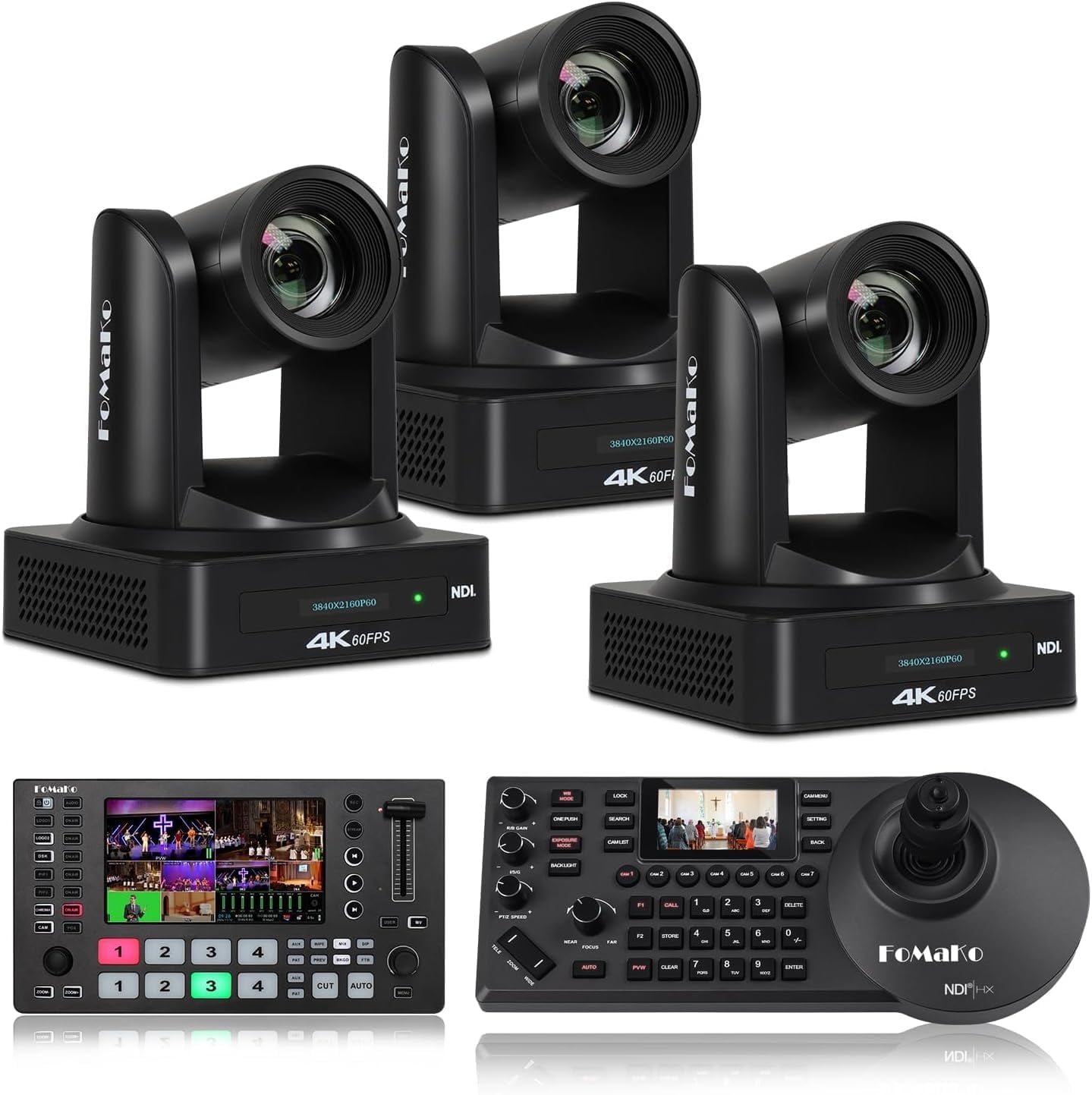 FoMaKo 4K 60FPS NDI HDMI 20x Optical Zoom PTZ Camera, AI Auto-Tracking ...