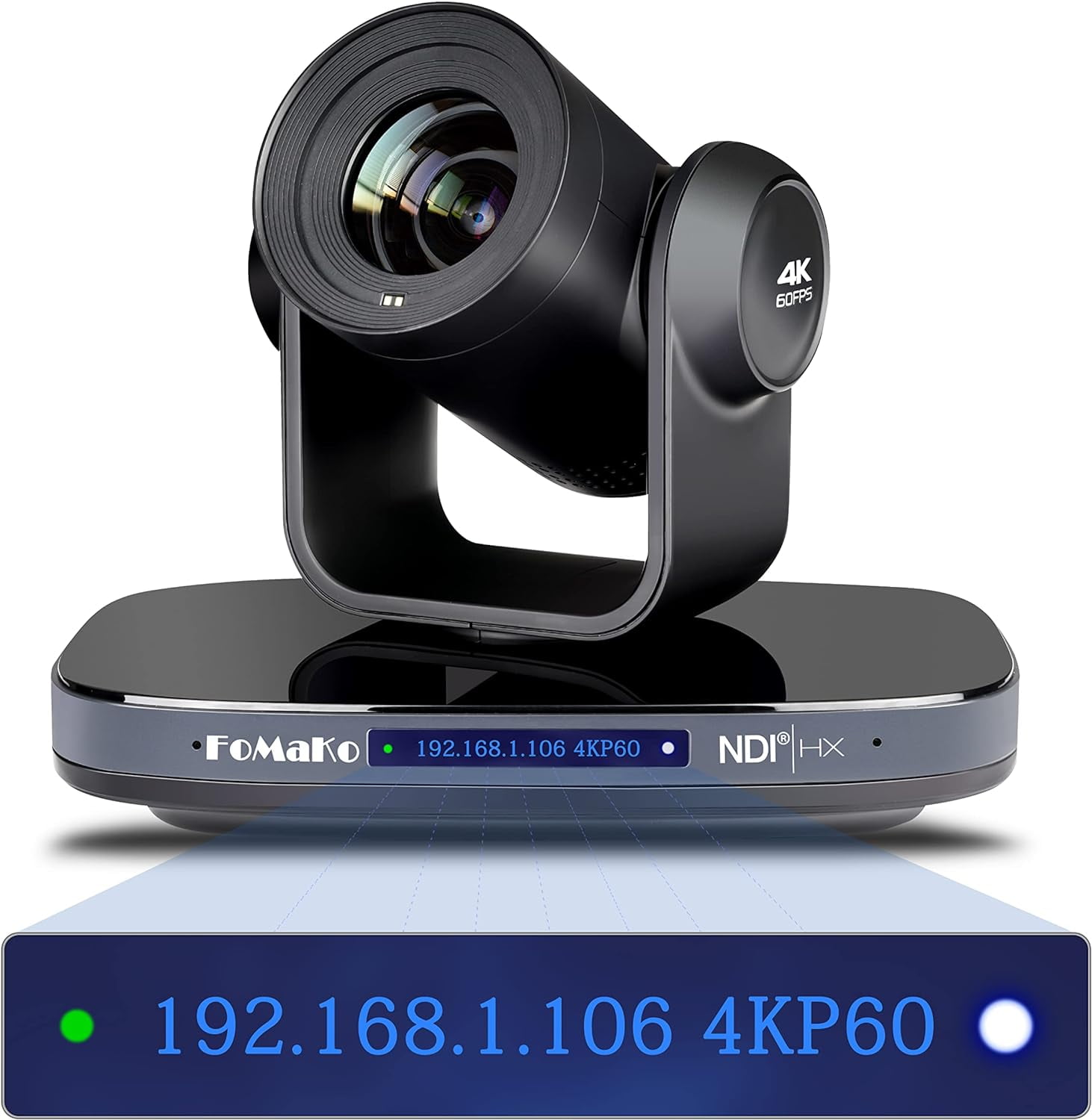 FoMaKo 4K NDI Camera 60FPS 20X Optical Zoom, AI Auto-Tracking NDI PTZ Camera, USB3.0 3G-SDI HDMI ...