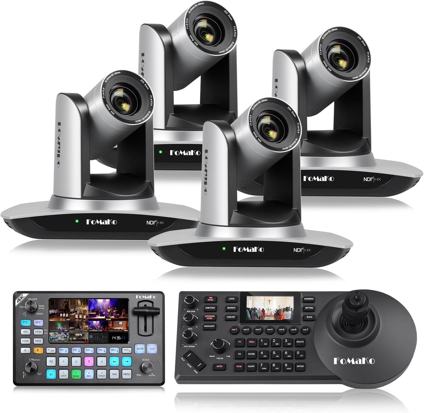 FoMaKo 4K PTZ Camera HDMI, AI Auto-Tracking, 20X Optical Zoom(4pcs ...