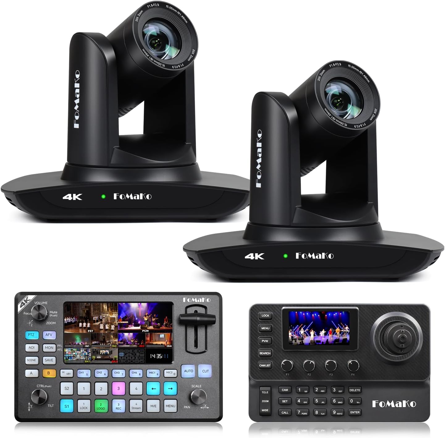 FoMaKo 4K PTZ Camera HDMI, AI Auto-Tracking, 20X Optical Zoom,KC602 ...