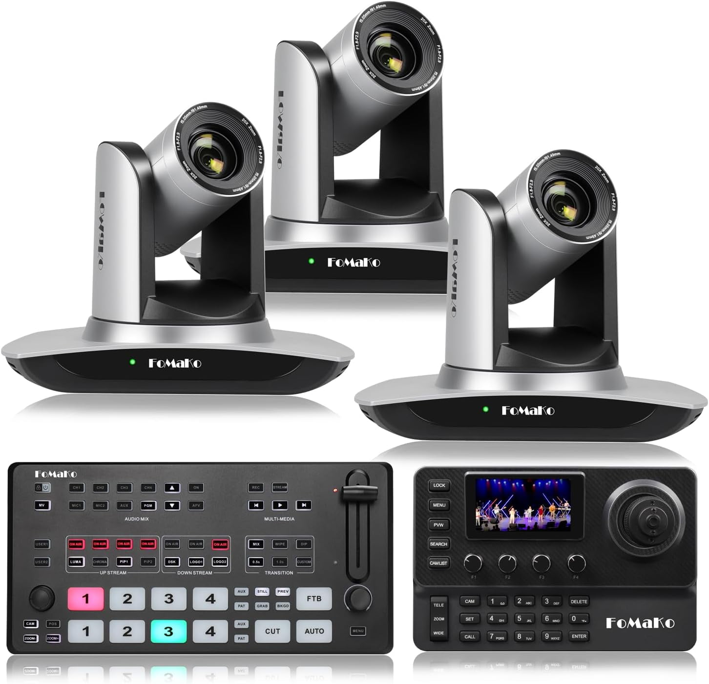 FoMaKo AI Auto Tracking HDMI PTZ Camera, 20x Optical Zoom(3pcs), KC606 ...