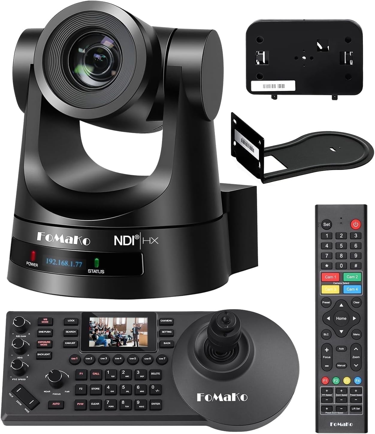 FoMaKo AI Auto Tracking NDI PTZ Camera Bundle 20X HDMI 3G-SDI IP PoE ...