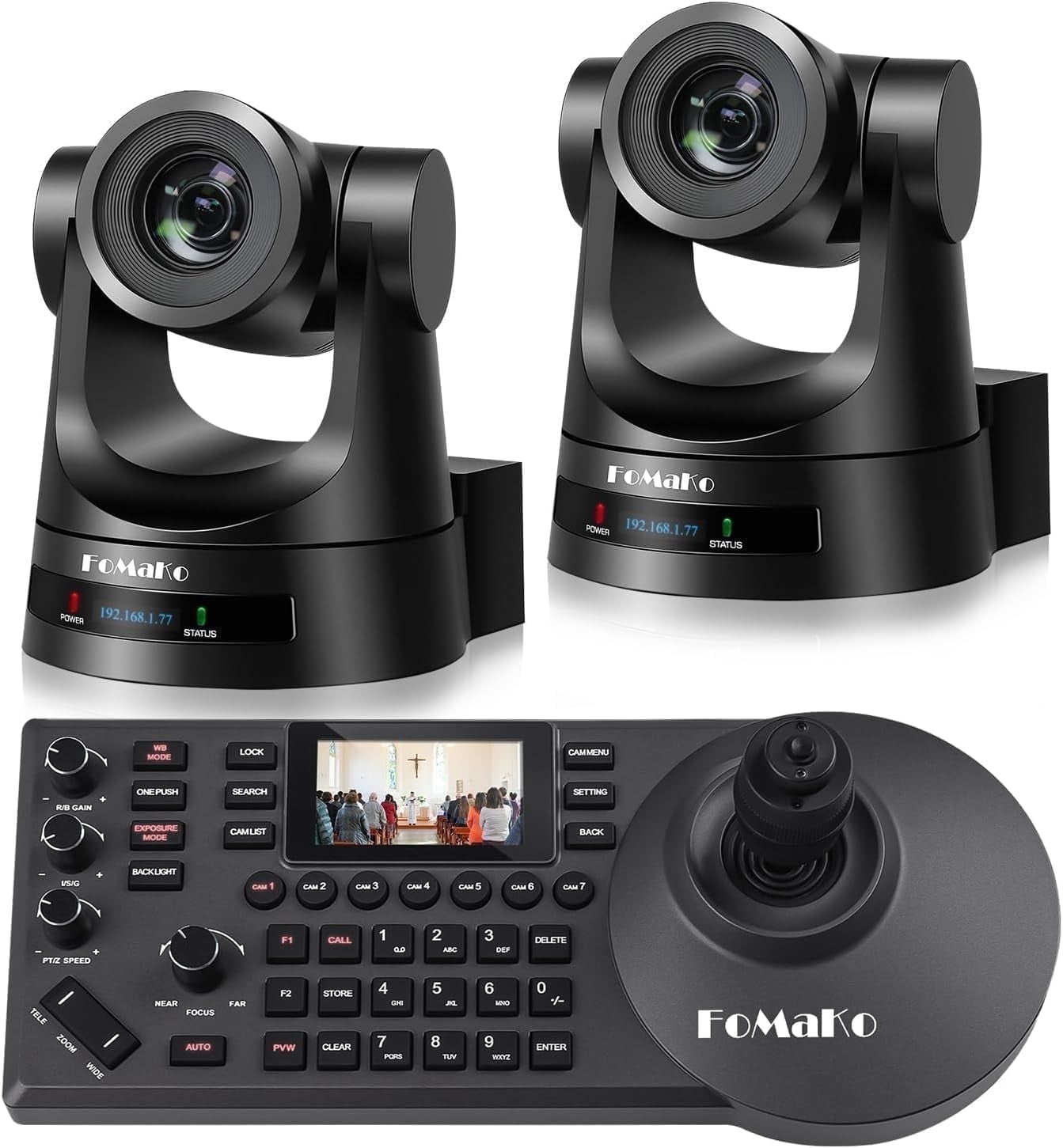 FoMaKo AI Auto Tracking PTZ Camera Bundle 20X HDMI 3G-SDI IP PoE HDMI ...