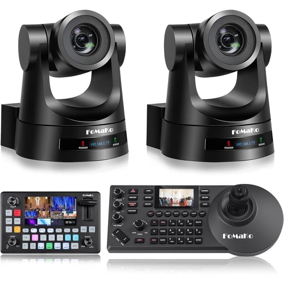 FoMaKo 1080P Video Camera Bundle(2 *20x optical zoom ptz camera+1*video ...