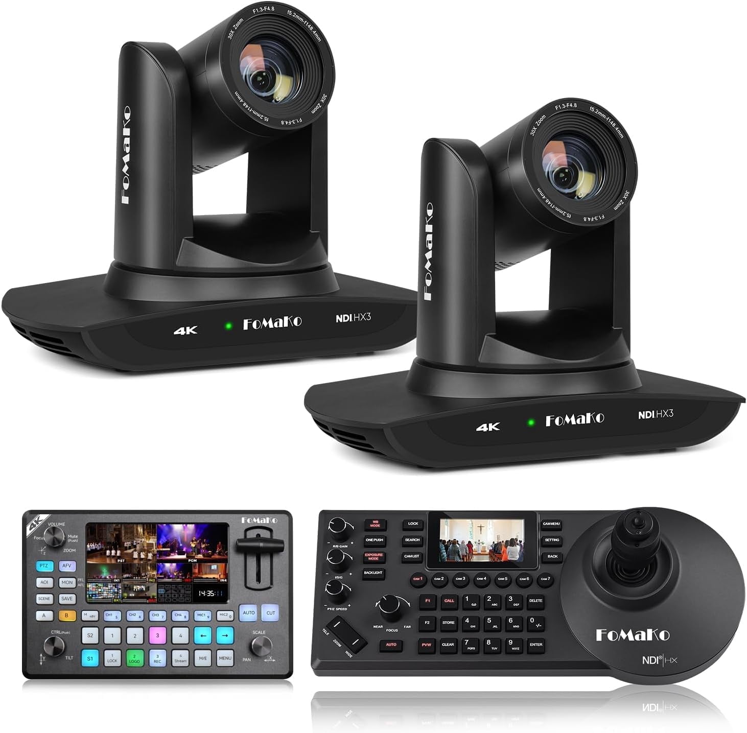 FoMaKo K30NS 4K 30x Optical Zoom PTZ Camera with NDI 6 & NDI HX3, AI ...