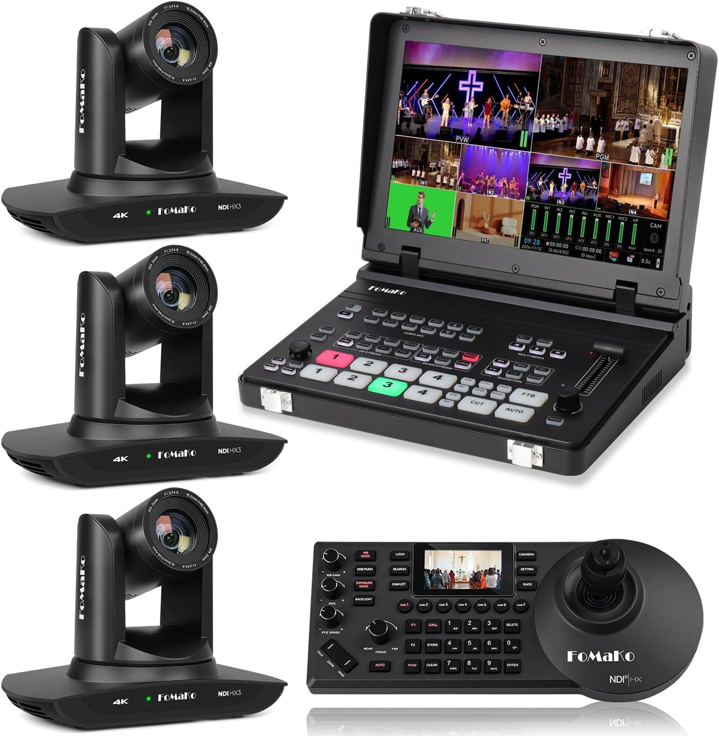FoMaKo K30NS 4K 30x Optical Zoom PTZ Camera with NDI 6 & NDI HX3, AI ...