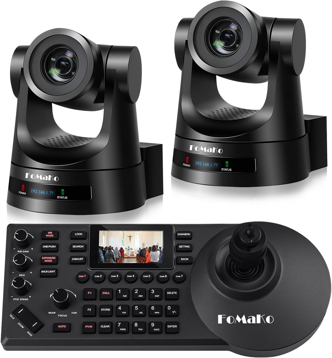 FoMaKo PTZ Camera 30x Optical Zoom AI Auto Tracking PoE HDMI Bundle PTZ ...