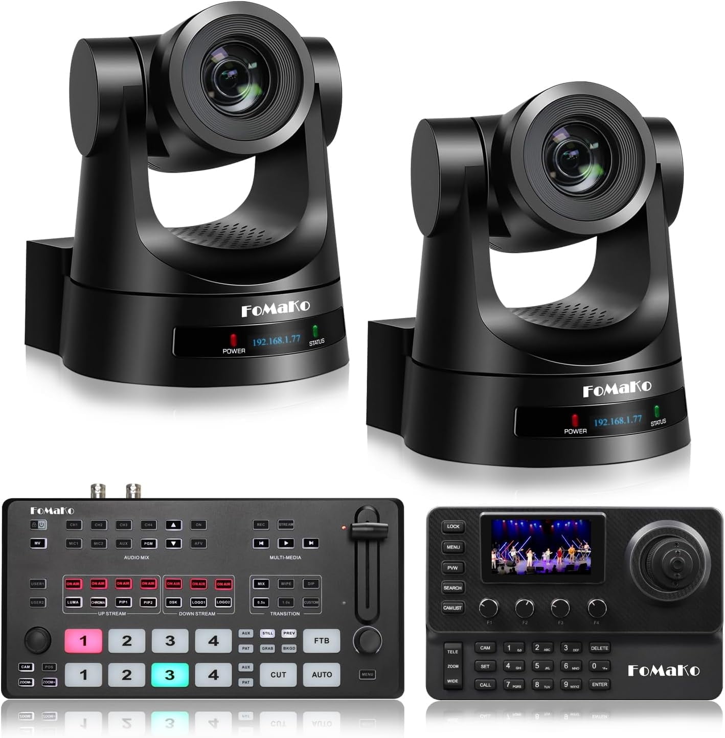 FoMaKo PTZ Camera HDMI AI Auto Tracking,20x Optical Zoom(2pcs), KC606 ...