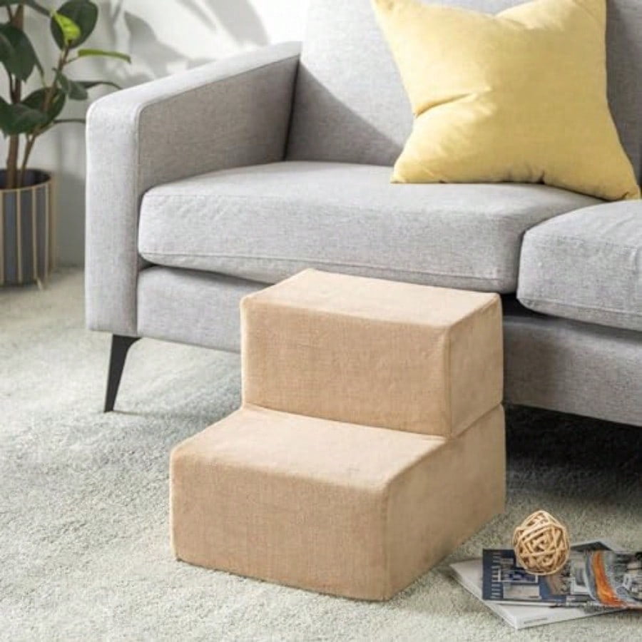 Foam 13 Inch 2-Step Step Pet Stairs/ Pet Ramp for Cats and Dogs Extra ...