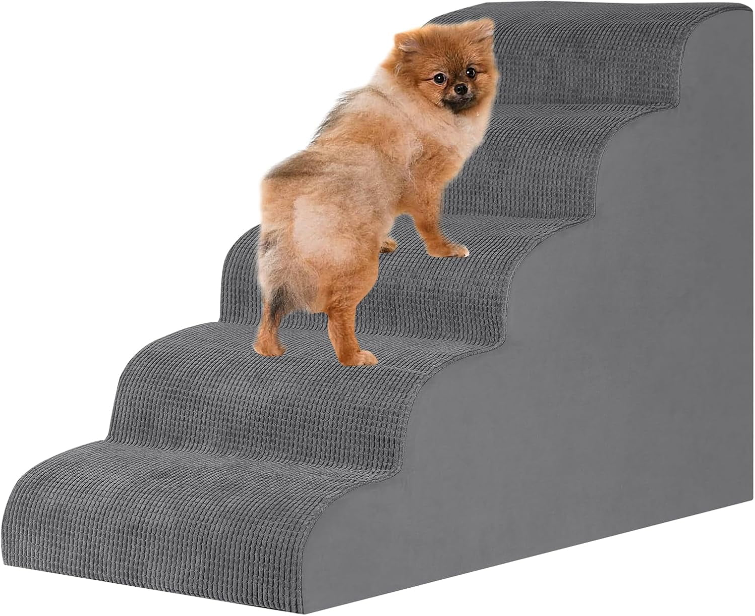 Foam 5 Tier Dog Steps&Stairs for High Beds 23-26 Inches High Tall Dog ...