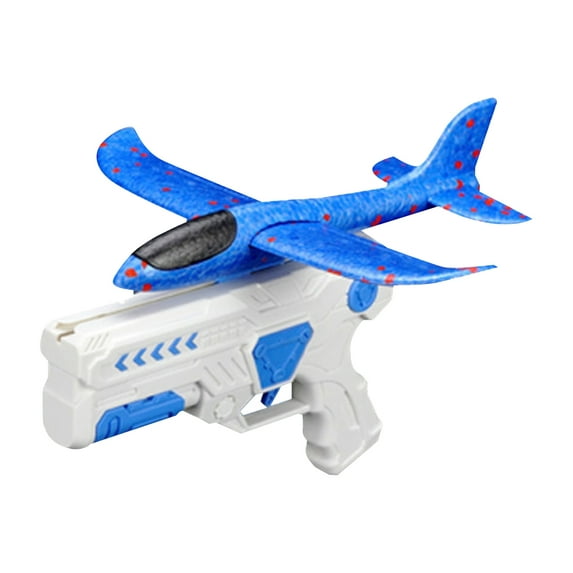 Foam Airplane Launcher Toy - Blue Glider Plane With Shooting Gun For ...