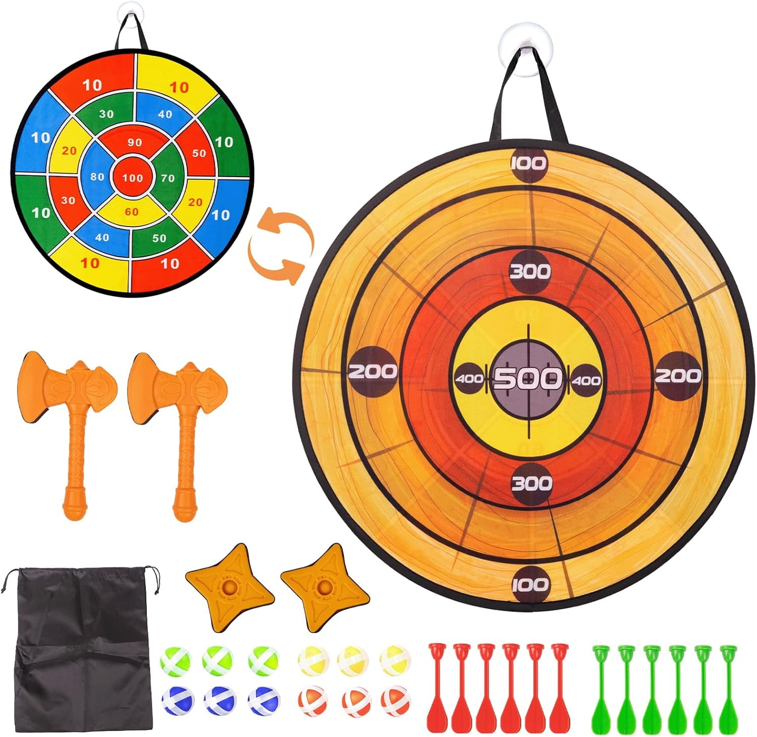 Foam Axe Throwing Game Set,26 inch Large Dart Board,Indoor Outdoor ...