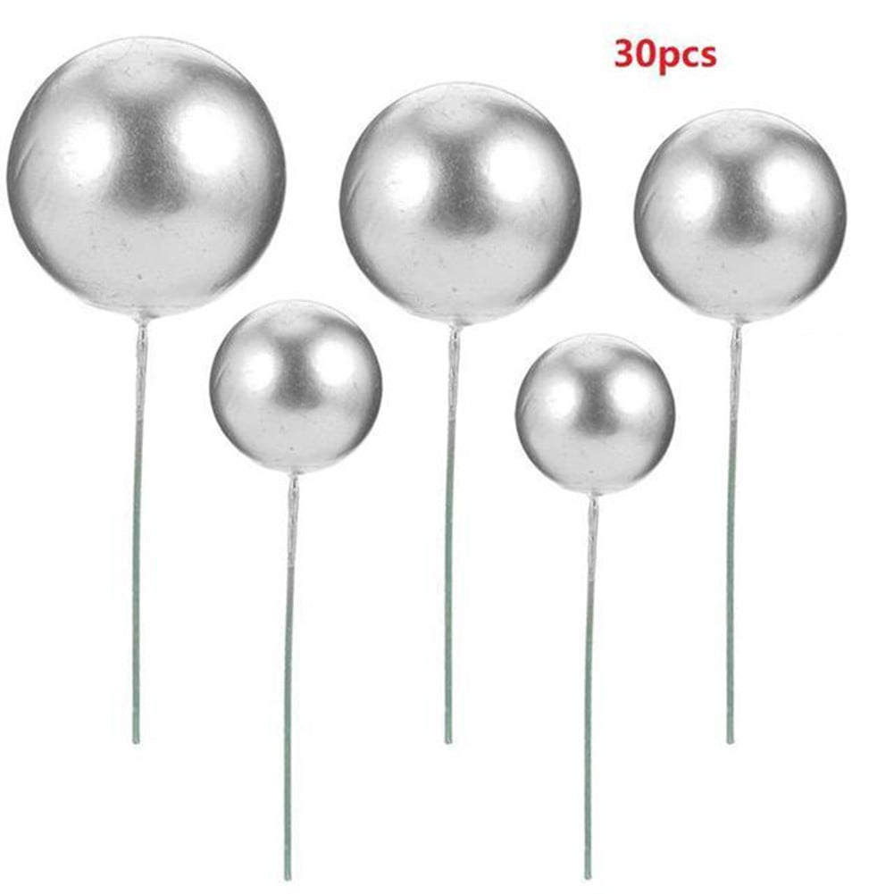 Foam Ball Cake Topper Decorations Set for Birthday Party 30/60PCS Mixed ...