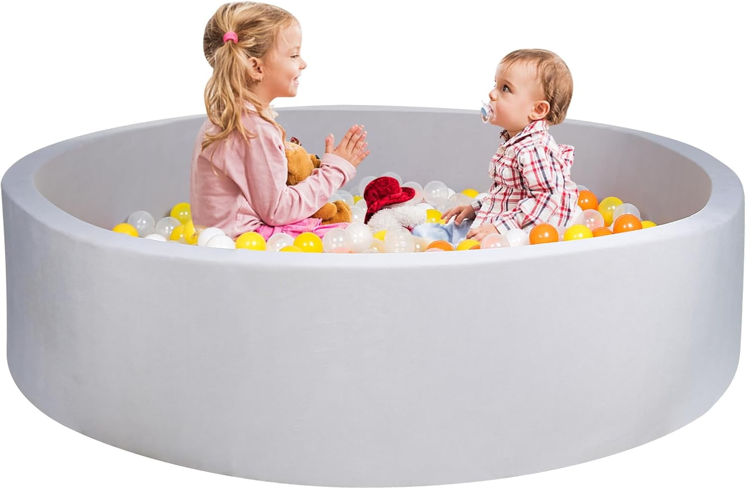 Foam Ball Pit for Toddlers Kids Children, 47.2"x 13.8" Super Large Ball ...
