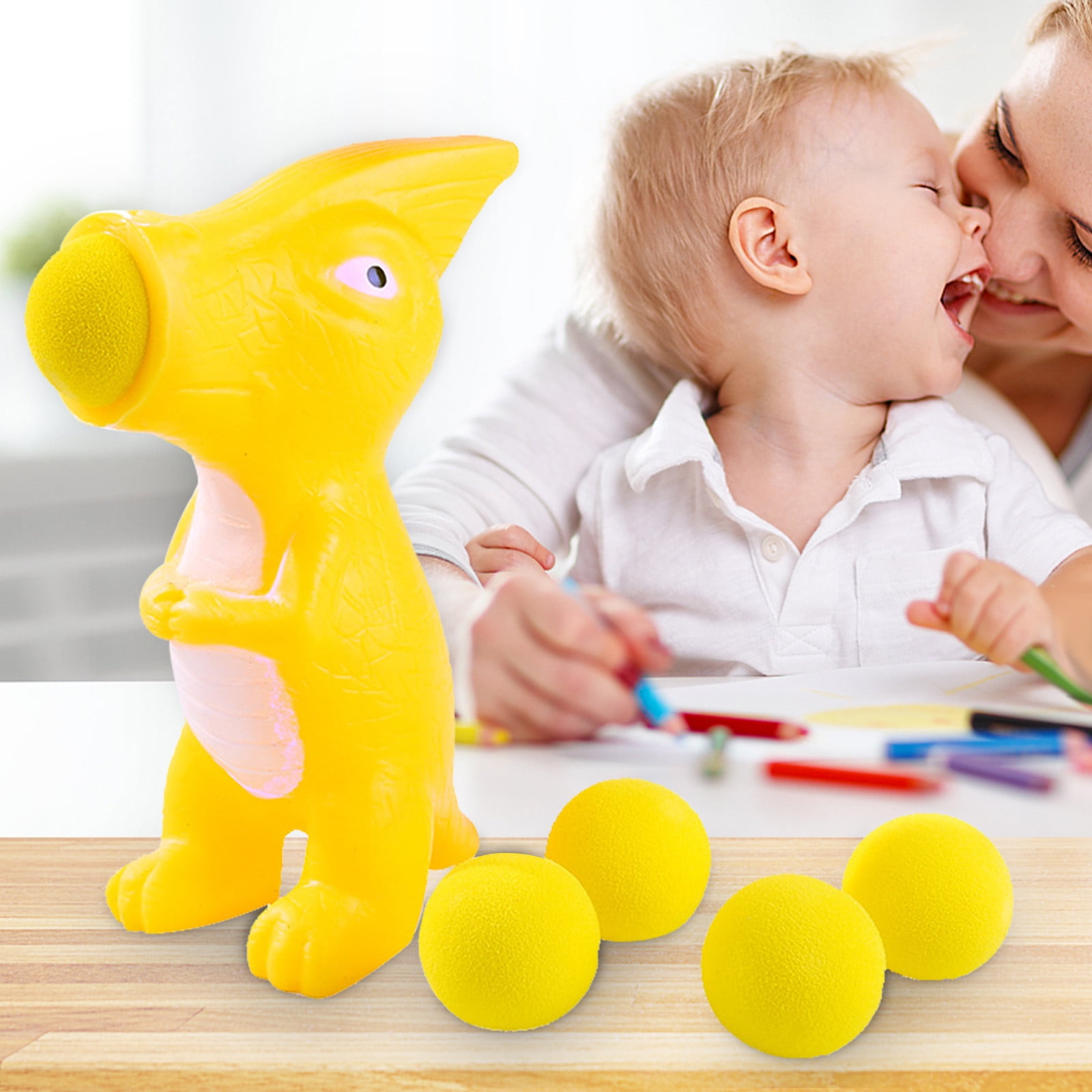 Foam Ball Popper Toy - Squeeze & Launch Unicorn Toy w/ Foam Balls ...