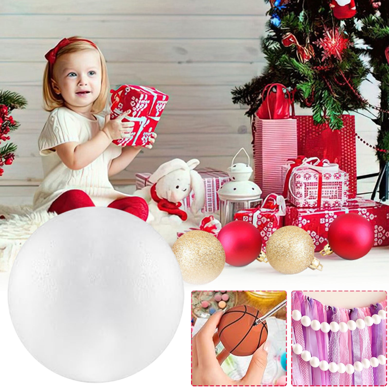 Foam Balls Christmas Decor Craft Foam Balls,7.8 inch 1 Pack,Polystyrene ...
