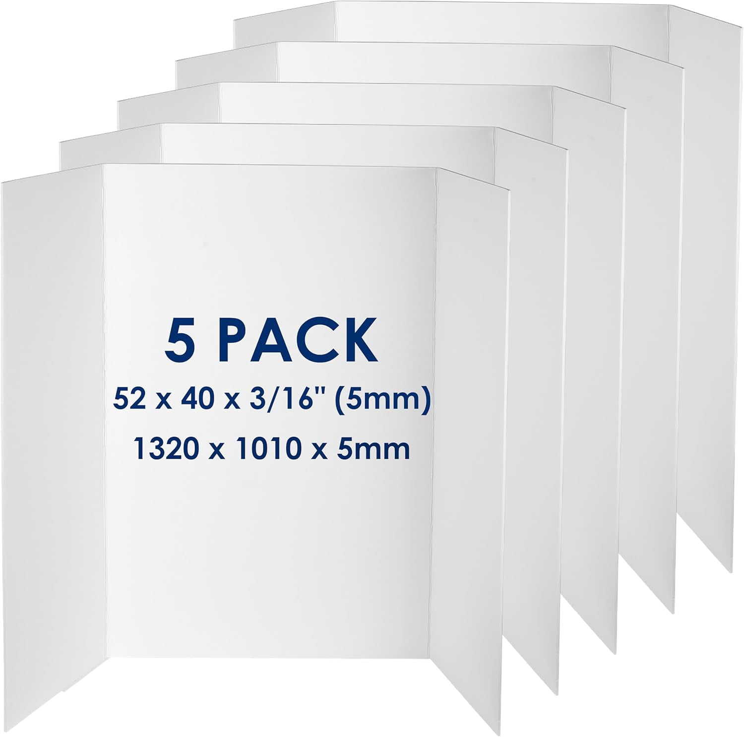 Foam Board Trifold 52 x 40 x 3/16" (5mm) - 5 Pack - Large Poster Foam ...