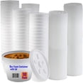 Foam Bowl with Lid for Hot and Cold Foods – 8 Ounce Disposable Soup ...
