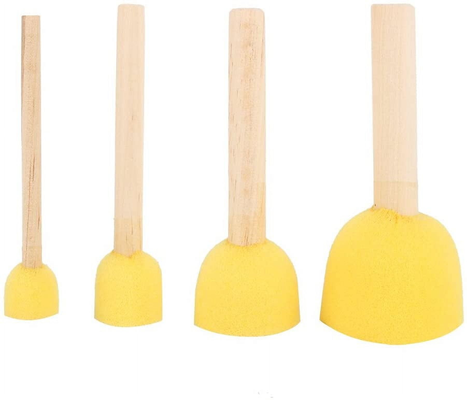 Foam Brushes, Craft Round Dauber Brushes for Art Painting, 4Pcs Wooden ...