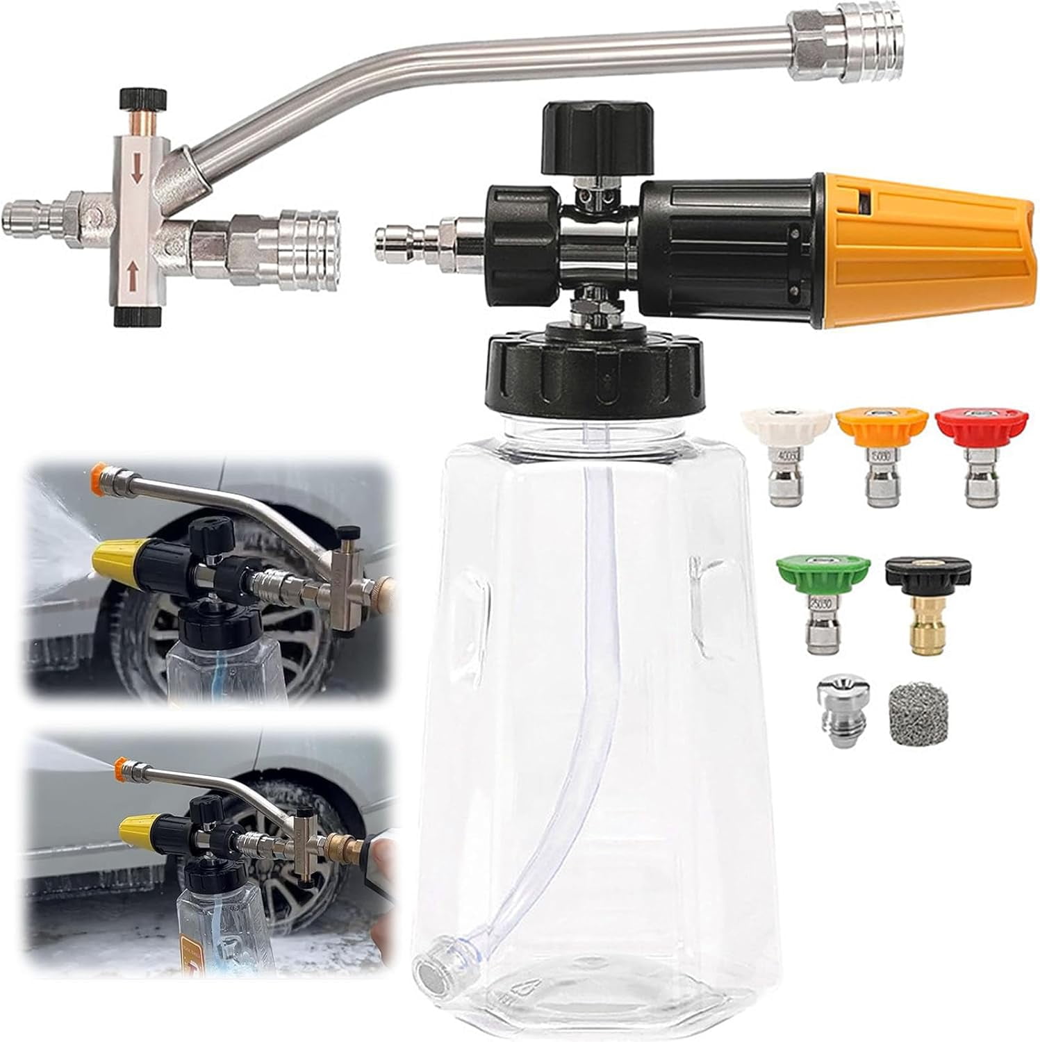 Foam Cannon Dual Connector Accessory, 2025 Upgraded Dual-Head Foam ...