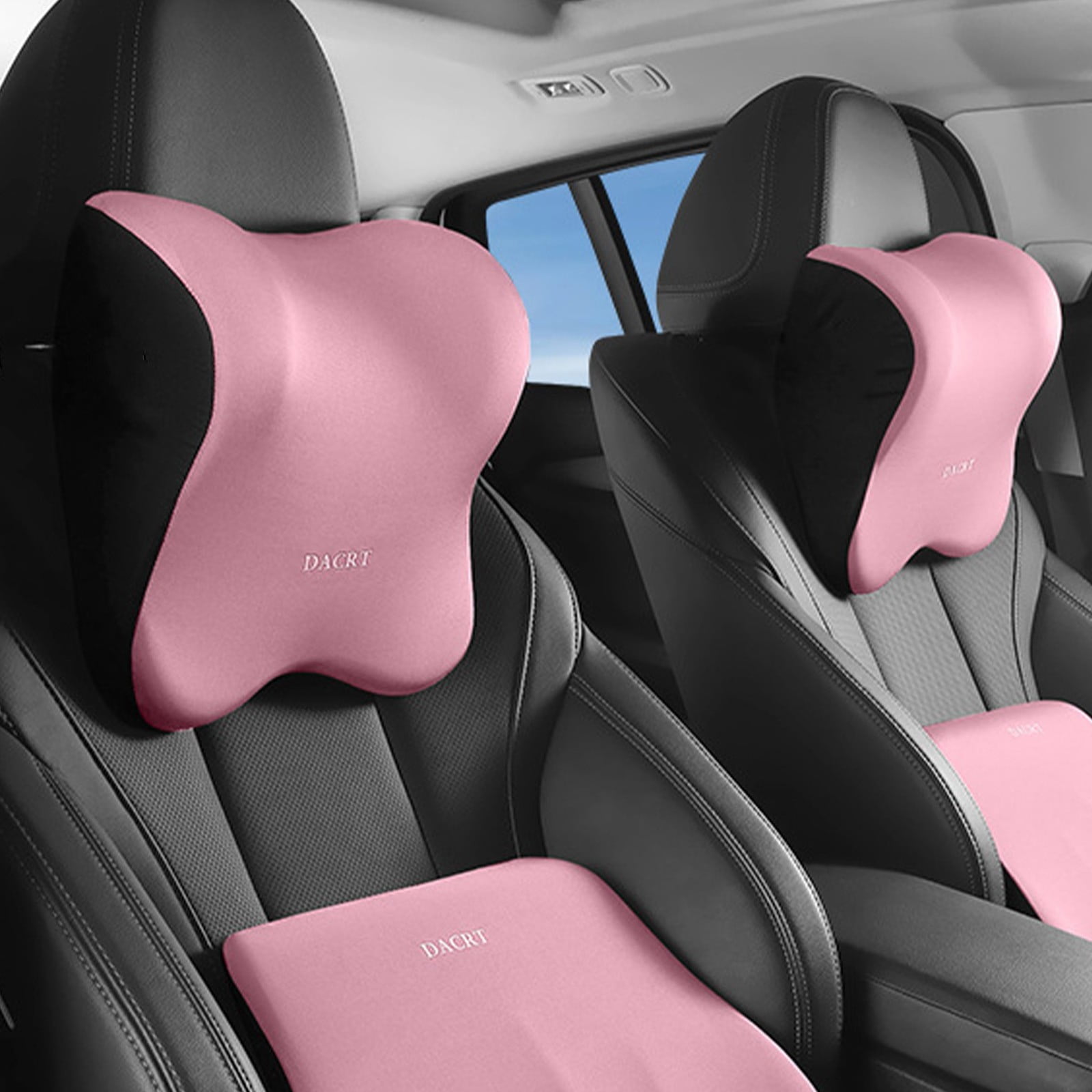 Foam Car Neck Pillow, Lumbar Back Support, Breathable Car Headrest ...