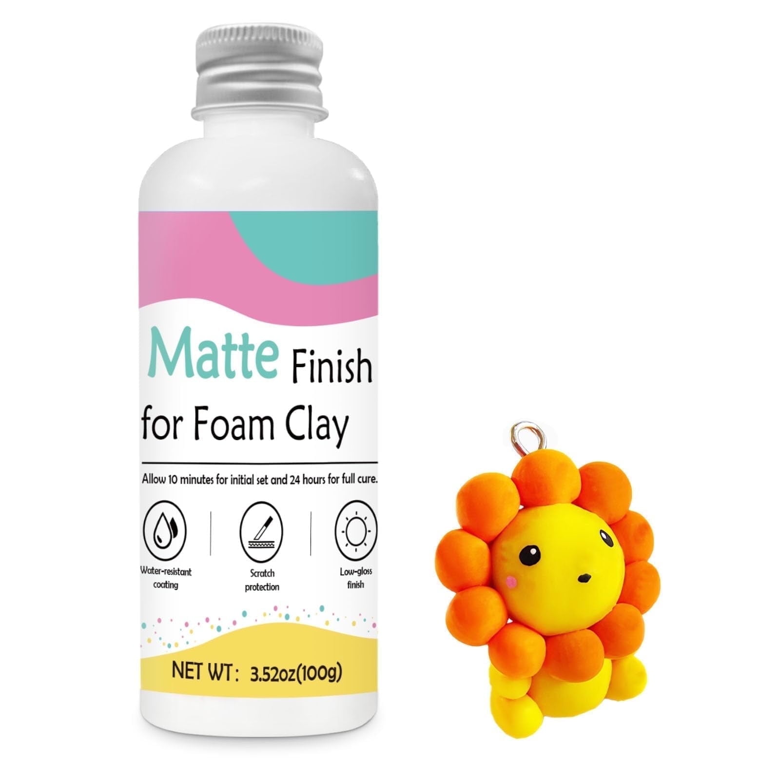 Foam Clay Varnish, 100ml, Matte Effect Foam Clay Air Dry Varnish ...