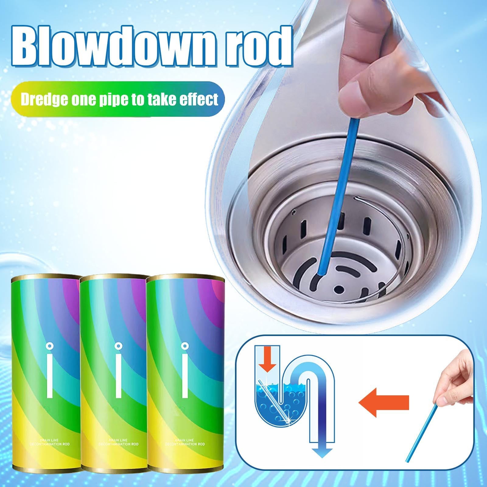 Foam Cleaner - Drain Unclogger Stick,Powerful Pipe Cleaner for Toilet ...