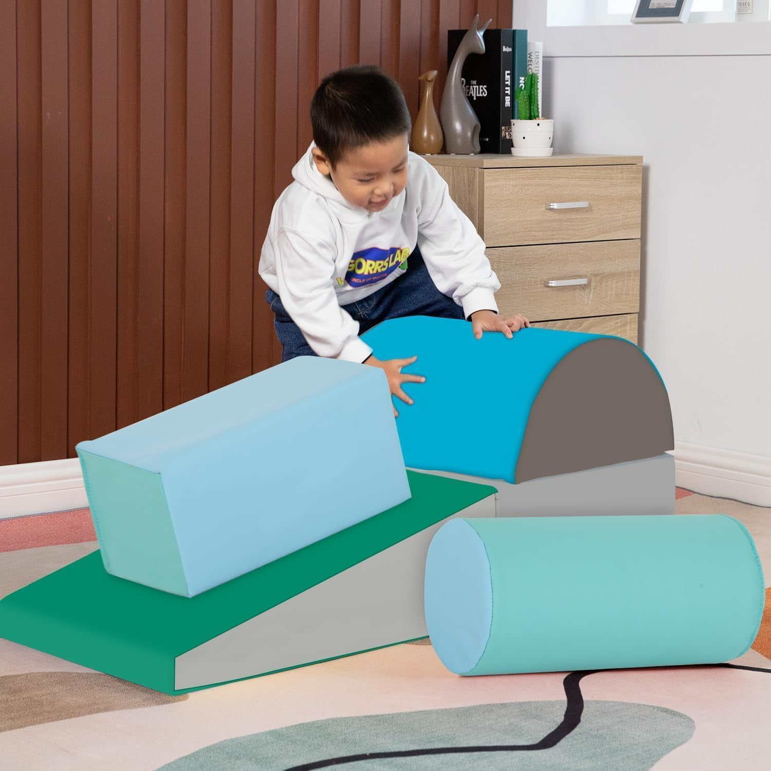 Foam Climbing Blocks for Toddlers, 5-Piece Kids Climbing Toys for ...