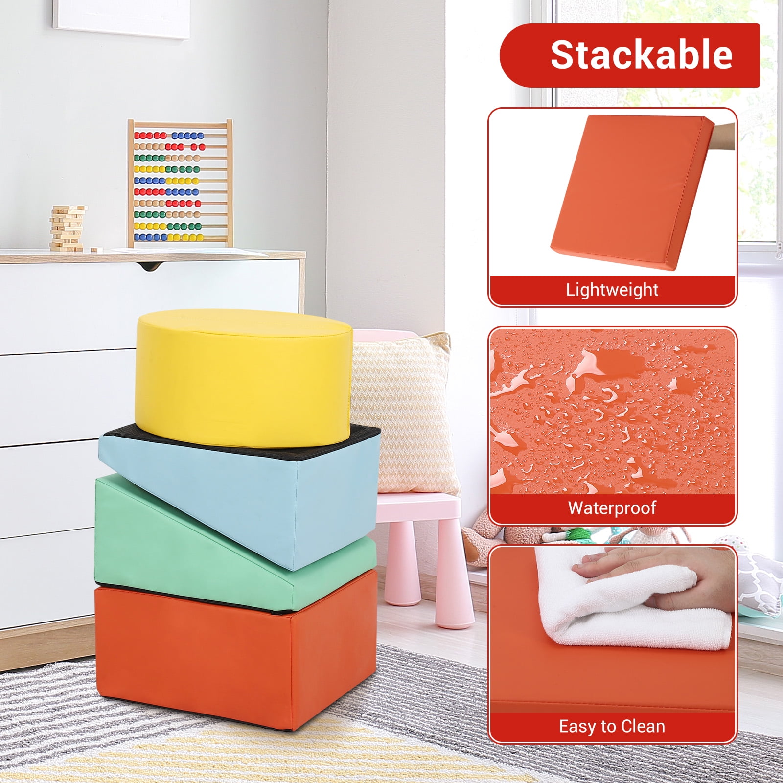 Foam Climbing Blocks for Toddlers, Waterproof Toddler Climbing Toys ...