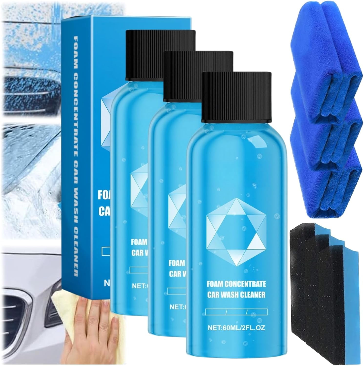 Foam Concentrate Car Wash Cleaner, Multi-Purpose Car Foam Cleaner, Quick Effect Coating Agent ...