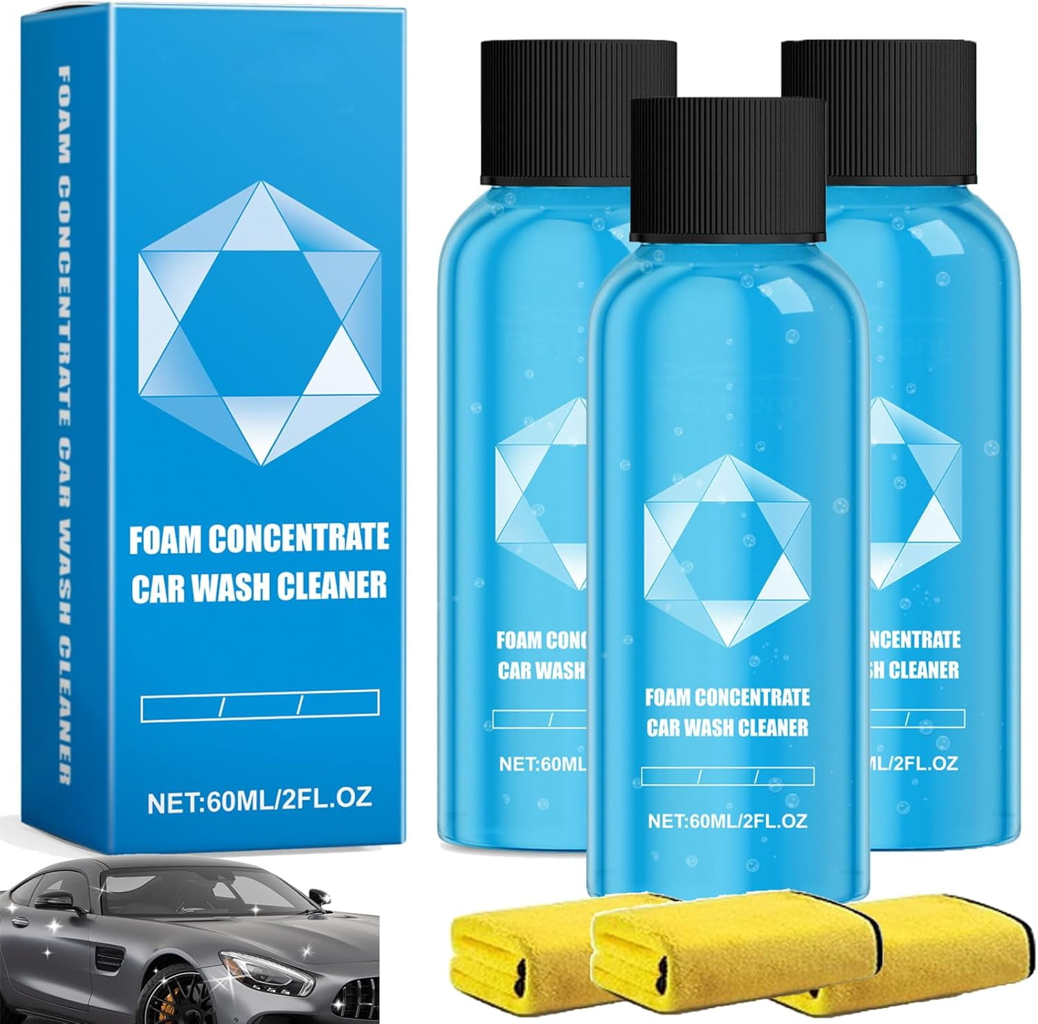 Foam Concentrate Car Wash Cleaner, Multi-Purpose Car Foam Cleaner, Quick Effect Coating Agent ...