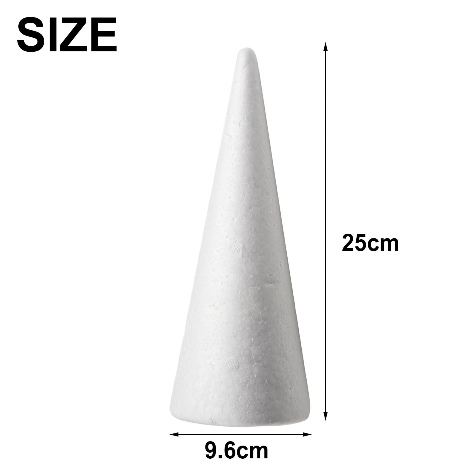 Foam Cones for Crafts DIY Projects - White Polystyrene Tree Shapes ...
