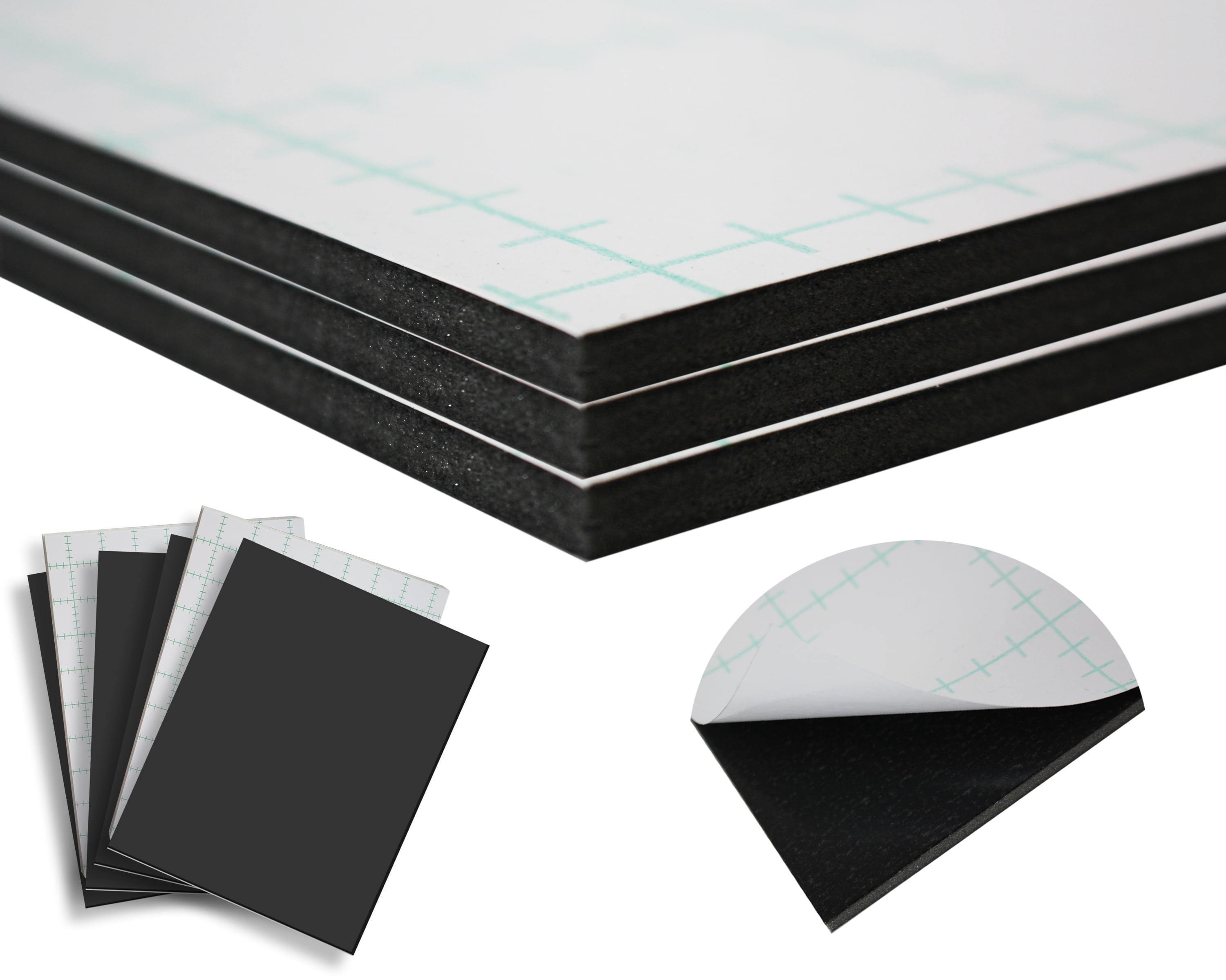 Foam Core Backing Board 3/16" Black 1 Side Self Adhesive 11x17- 50 Pack ...