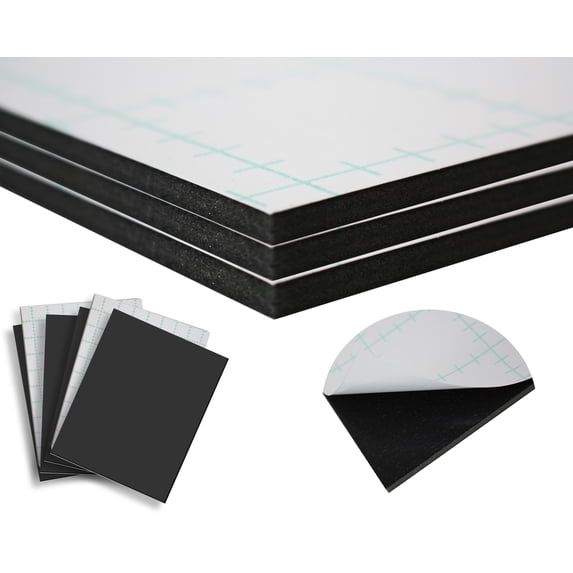 Foam Core Backing Board 3/16" Black 1 Side Self Adhesive 16x20- 50 Pack ...