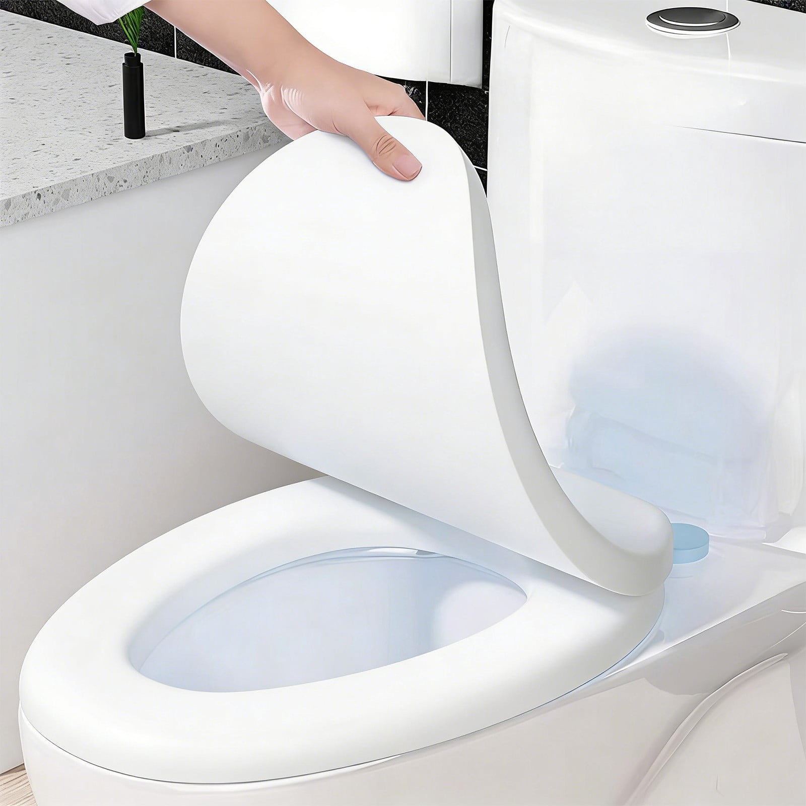 Foam Cushioned U-Shaped Soft Toilet Seat Elongated Vinyl - Easy Install ...