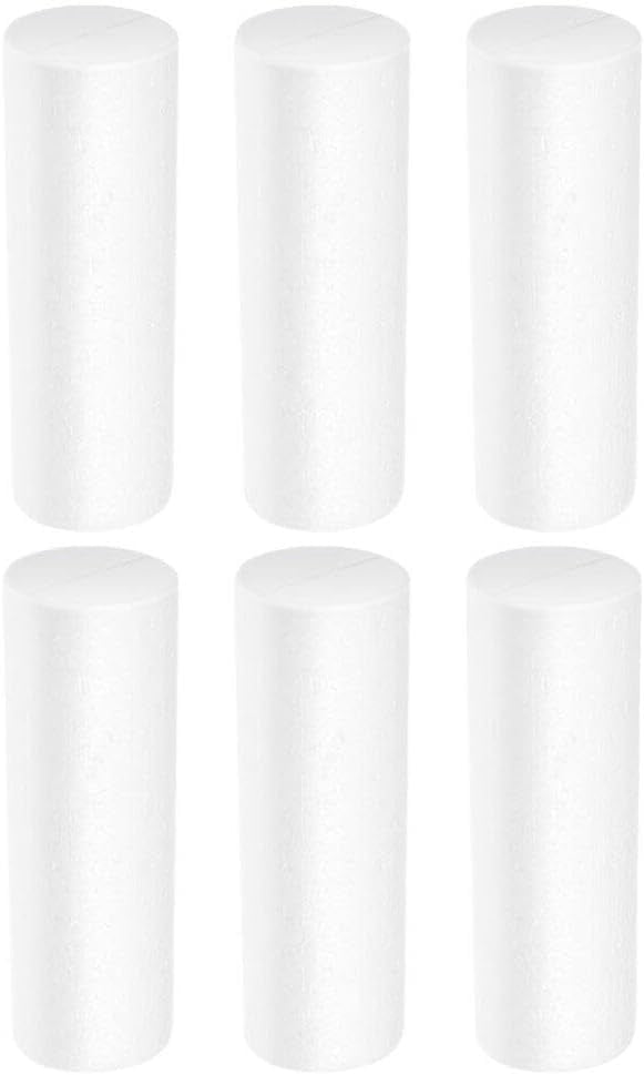 Foam Cylinders for Crafts 6pcs White Foam Cylinders Shape Craft Foam ...