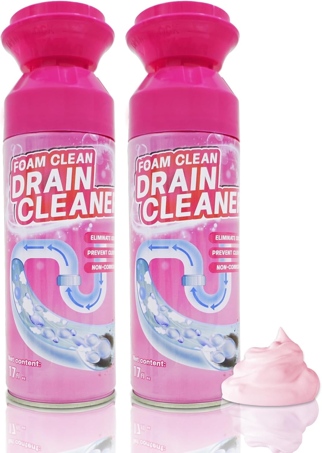 Foam Drain Cleaner, Drain Sink Cleaner and Deodorizer, Clog Remover for ...