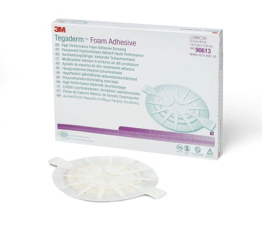3M 90613 Tegaderm Adhesive Foam Dressing 5 5/8 in. x 6 1/8 in. Oval ...