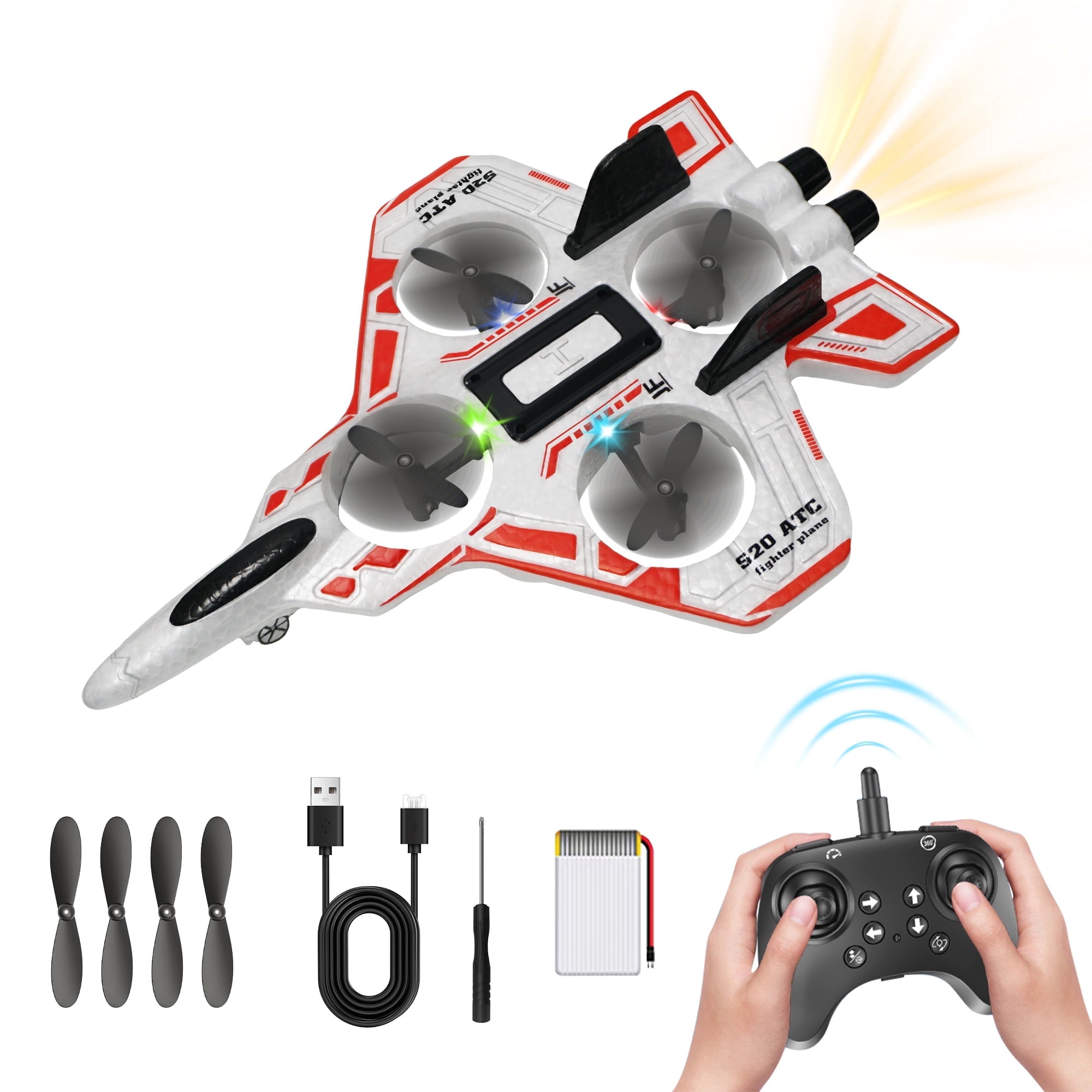 Foam Drone RC Airplane for Kids Beginners, Remote Control Plane 360 ...