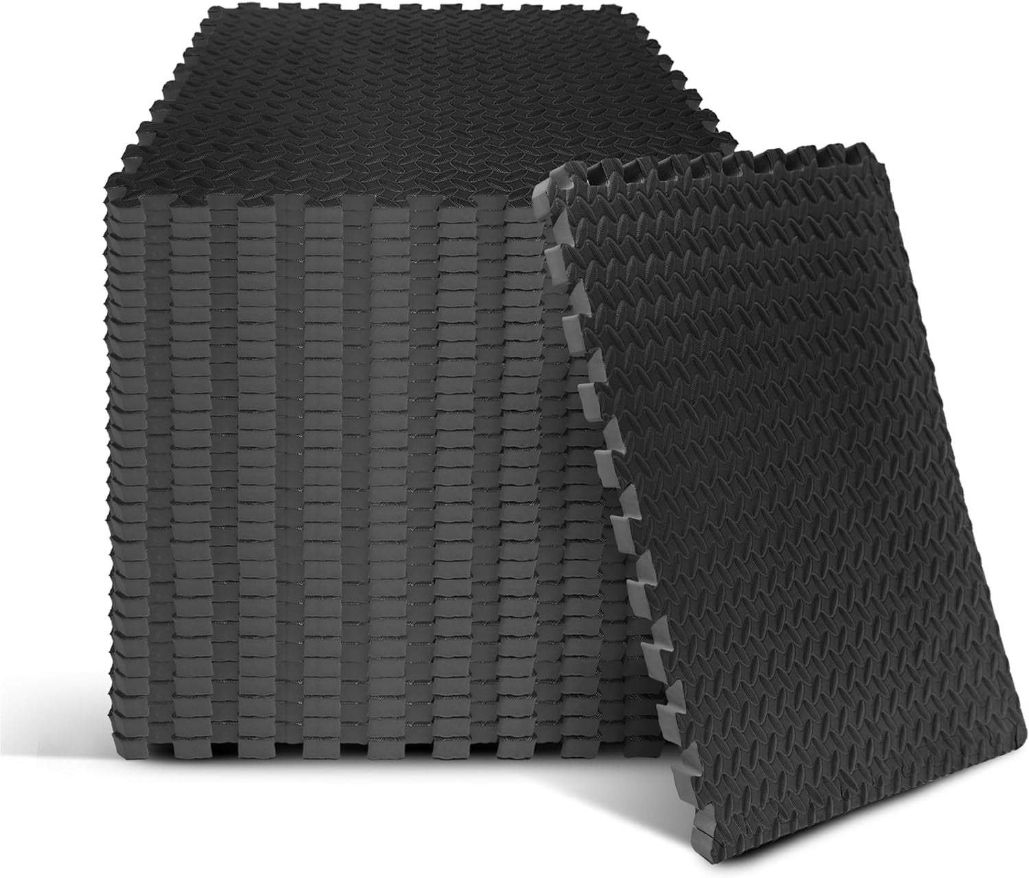 Yes4All 30 Interlocking EVA Foam Mats, Black, 3/4" Thick, 120 Sq Ft ...
