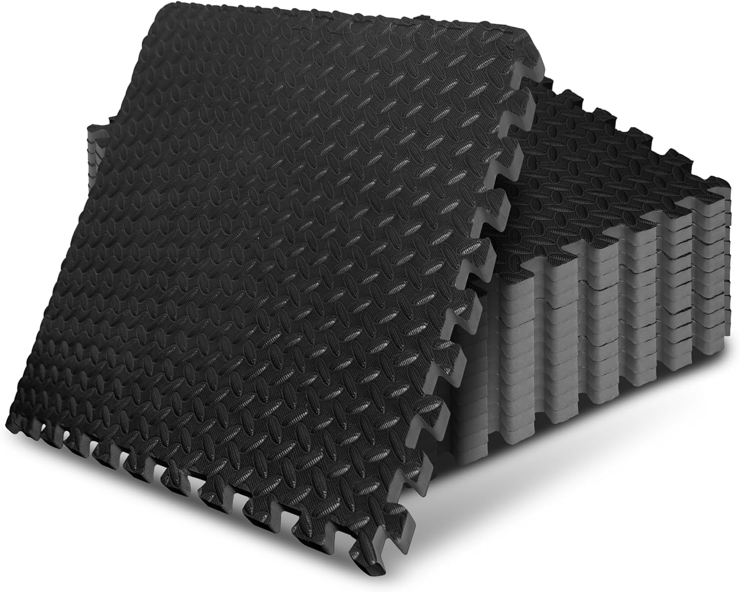 YES4ALL 12 Titles EVA Foam Interlocking Mats - Black - 3/4" Thick, 48 ...