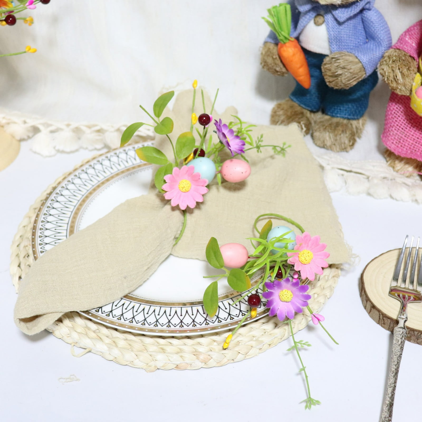 Foam Easter Egg Napkin Rings - Hand-Painted Pastel Decorations for ...